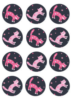 Kitty Cat Cupcake Topper Printables - My 3 Little Kittens